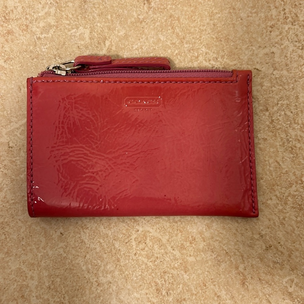Coach Pink Small Zip Card Holder - Gem